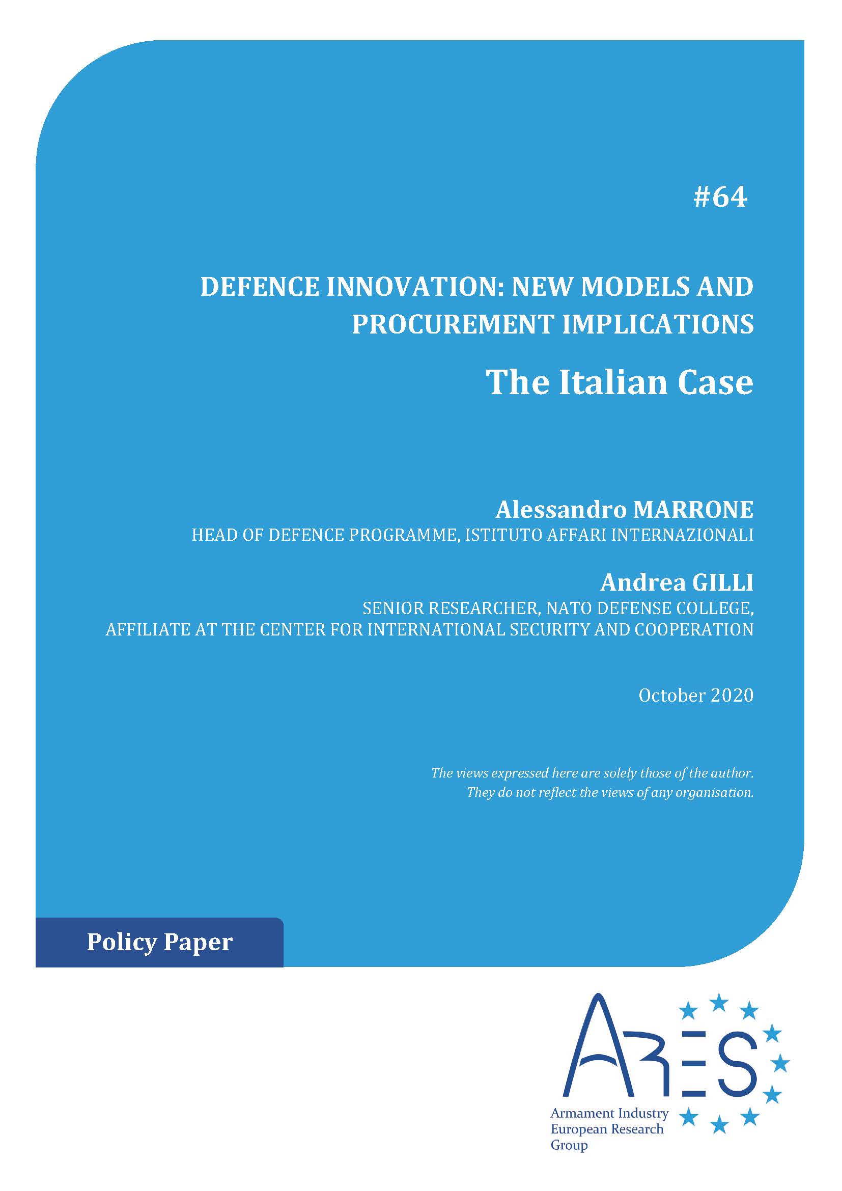 Defence Innovation: New Models and Procurement Implications. The ...